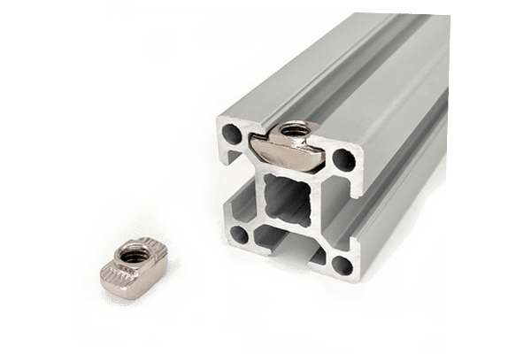 Types of T-nuts used with aluminum extrusions