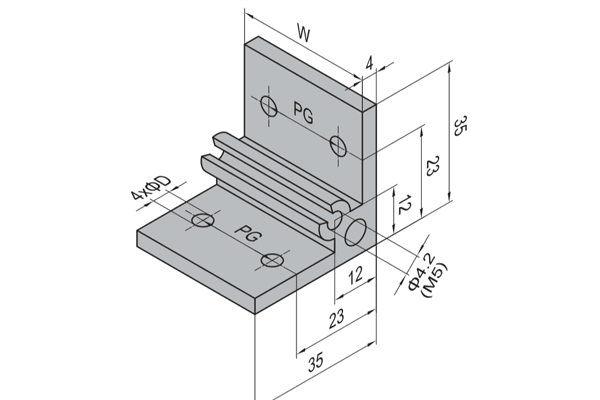 Angle Profile Bracket 35x35x4 - RT Aluminum Profile