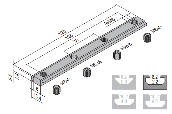 Linear Bar Connector (with top thread）- Connecting Elements - Aluminium ...