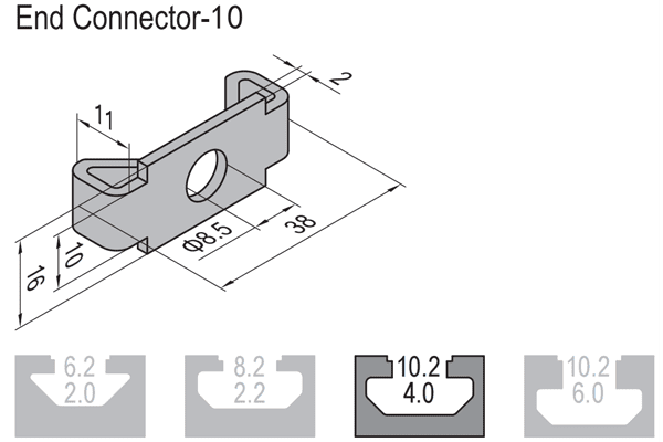 End Connector- Connecting Elements - RT Aluminum Profile
