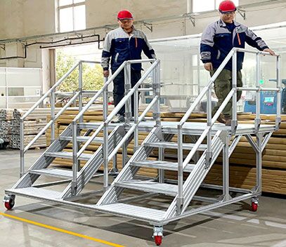 Aluminum Platforms for Safe Industrial platform ladder | RUITUO